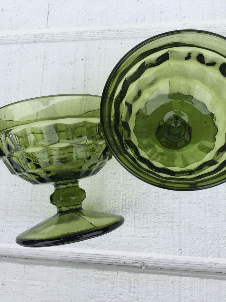 2 Vintage Avocado Dessert Glass Vintage Sherbet Glasses | Etsy