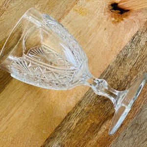 14 Vintage Mismatched Clear Goblets Chunky Goblets Assorted Crystal ...