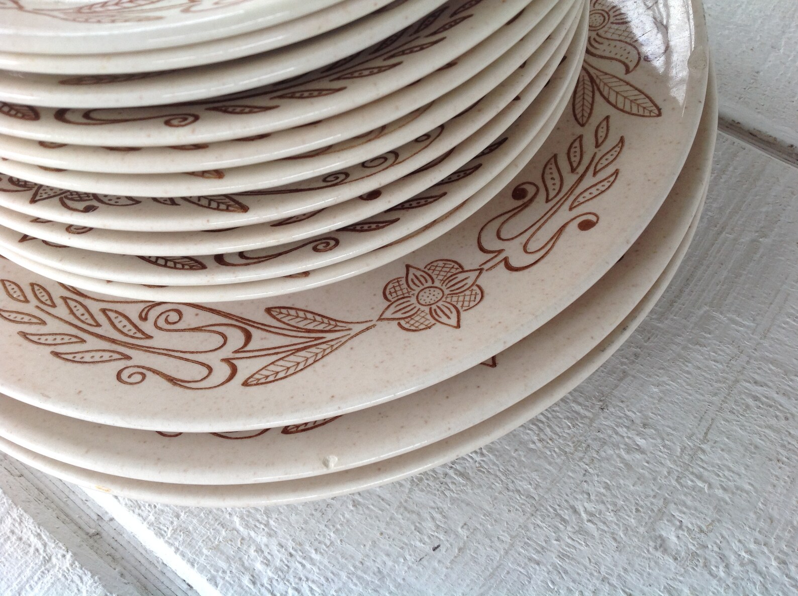 Vintage Brown County Royal China USA Farm Scene Dinner Plates | Etsy