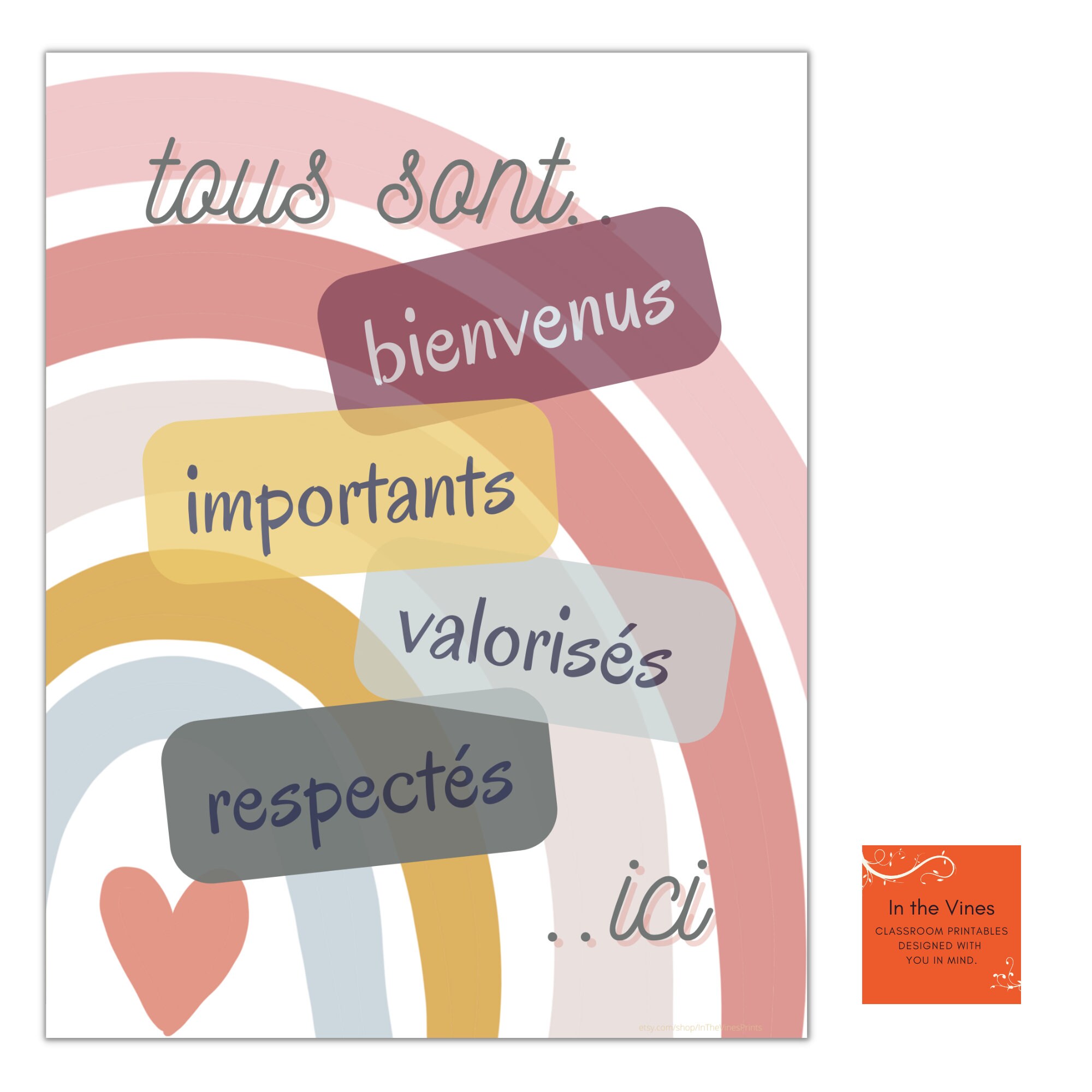 French Class Posters Two Printable Posters All Are Welcome - Etsy