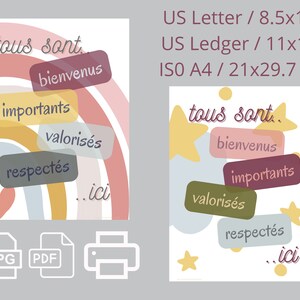 French Class Posters Two Printable Posters All Are Welcome - Etsy