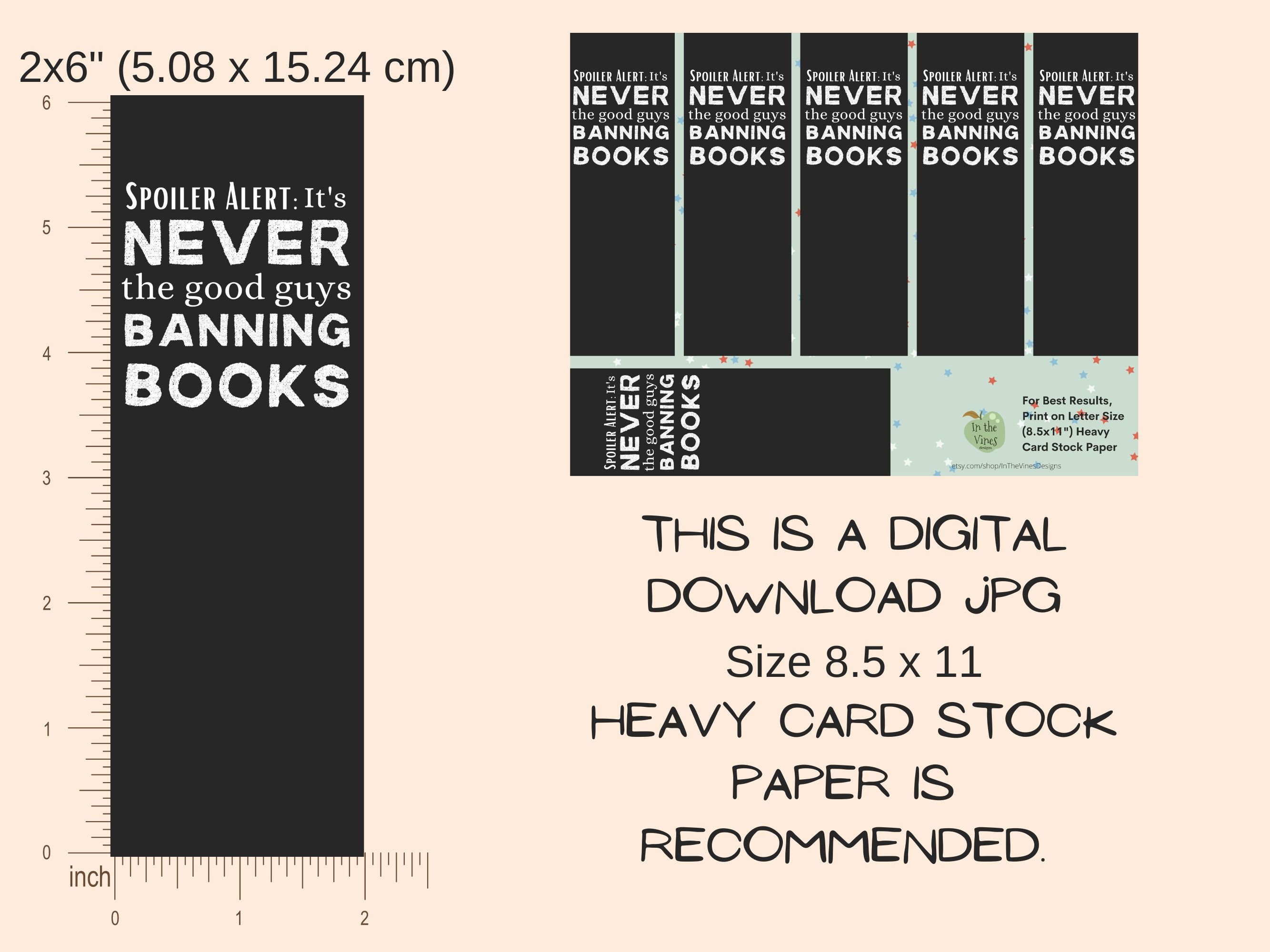 Printable Bookmarks, Freedom to Read Activism, Digital Download JPG ...