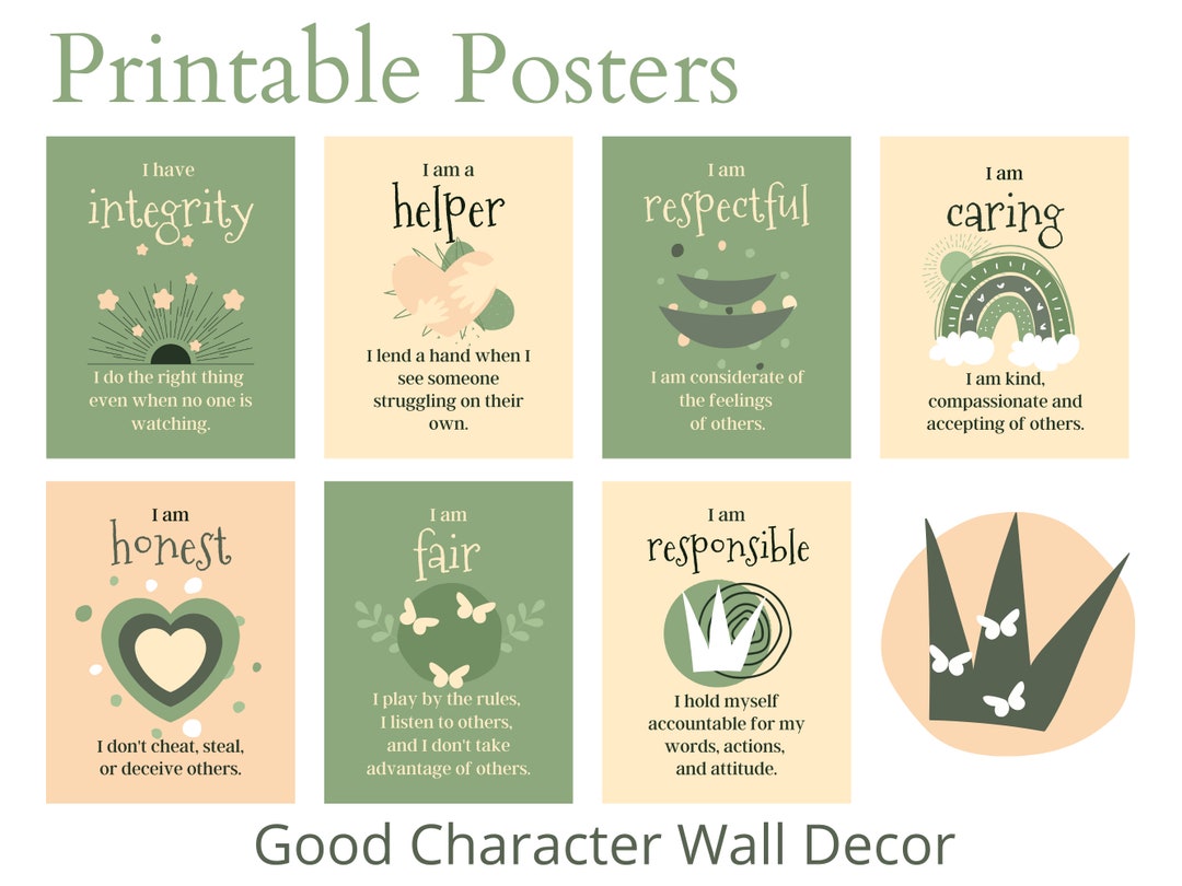 Printable Character Traits Posters Character Building - Etsy