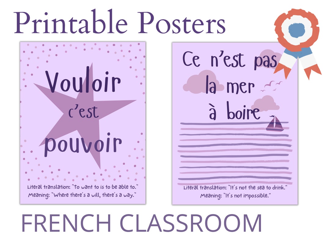 Cute French Idioms Posters French Teacher Printables Language Learners ...