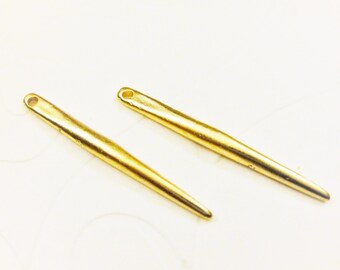 2 PC. Vermeil 18k gold over 925 Sterling Silver Skinny Needle | Etsy