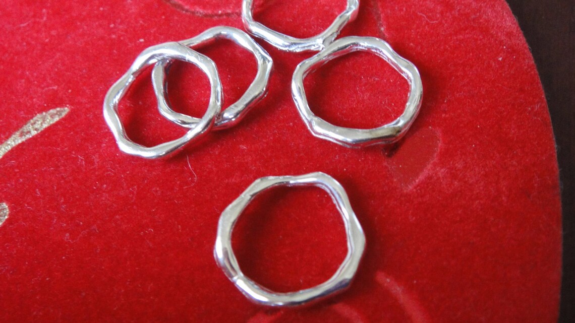 925sterling Silver Organic Shape Circle Irregular Round Free | Etsy