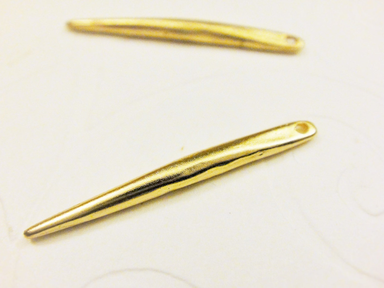 2 PC. Vermeil 18k Gold Over 925 Sterling Silver Skinny Needle - Etsy