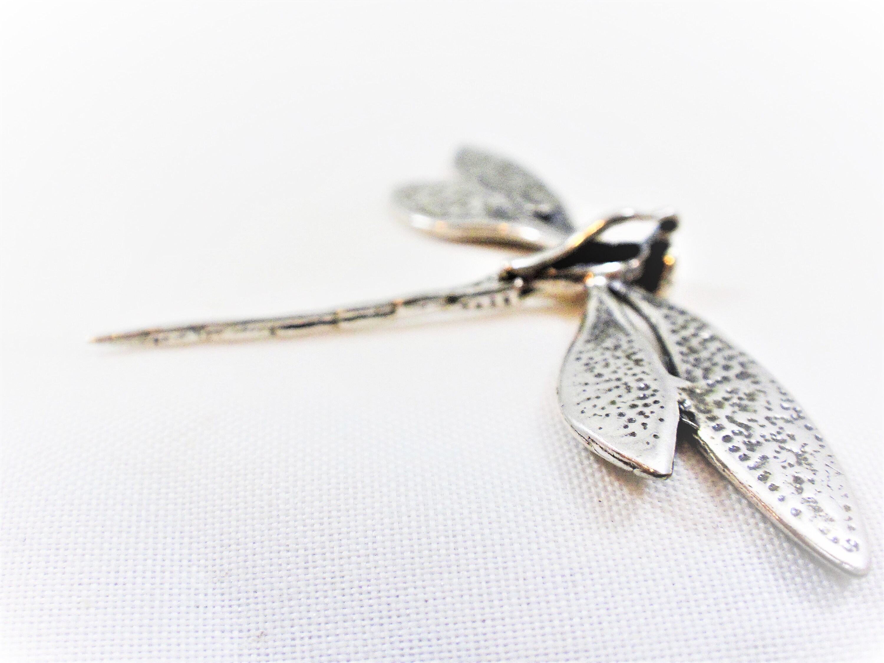 925 Sterling Silver Large Dragonfly Insect Silver Oxidized | Etsy