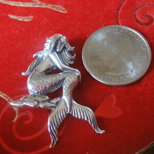 925 Sterling Silver Oxidized Large Mermaid Charm, Pendant, Large Silver ...