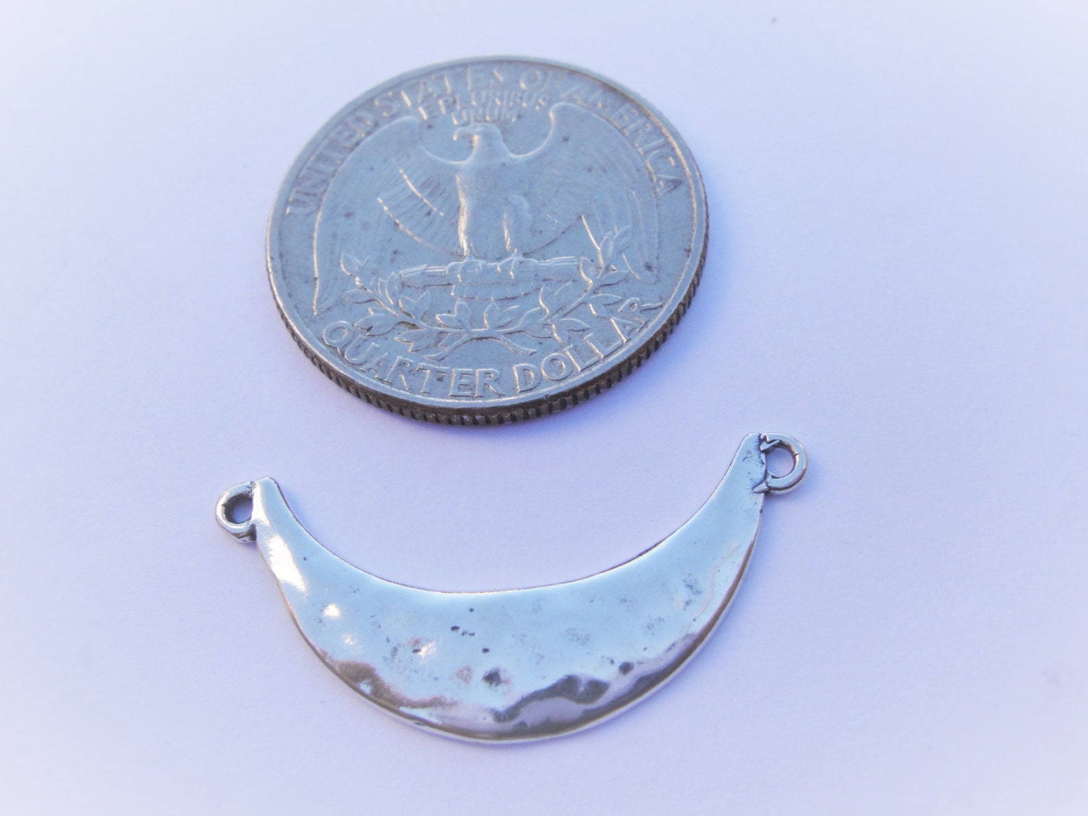 925 Sterling Silver Half Moon Charm Connector Silver Half - Etsy