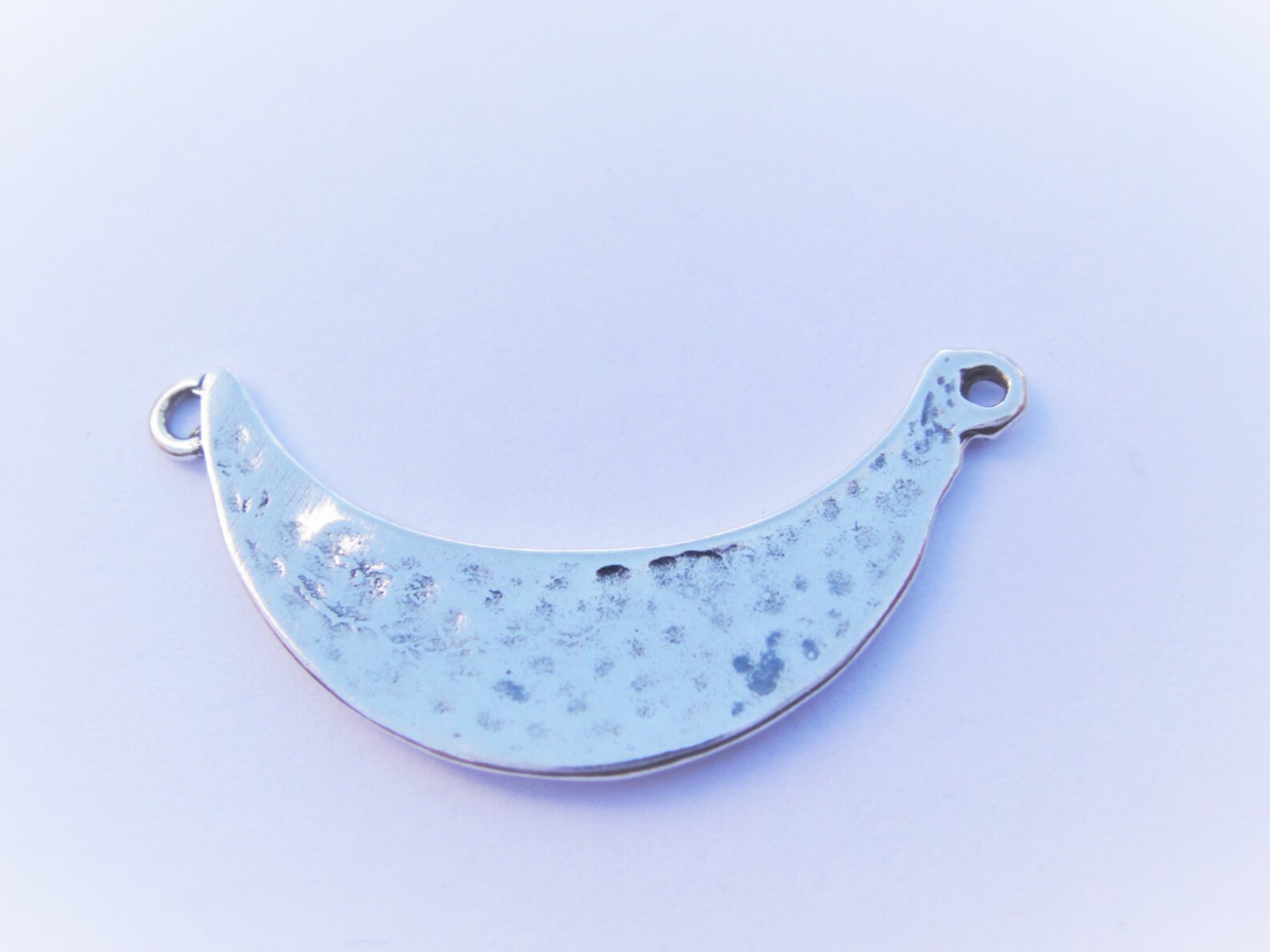 925 Sterling Silver Half Moon Charm Connector Silver Half - Etsy
