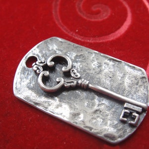 925 Sterling Silver Oxidized Key Charm, Silver Key Pendant Silver Key ...