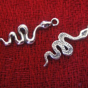 925 Sterling Silver Oxidized Snake Charm, or Pendant, 1 Pc., Sterling ...