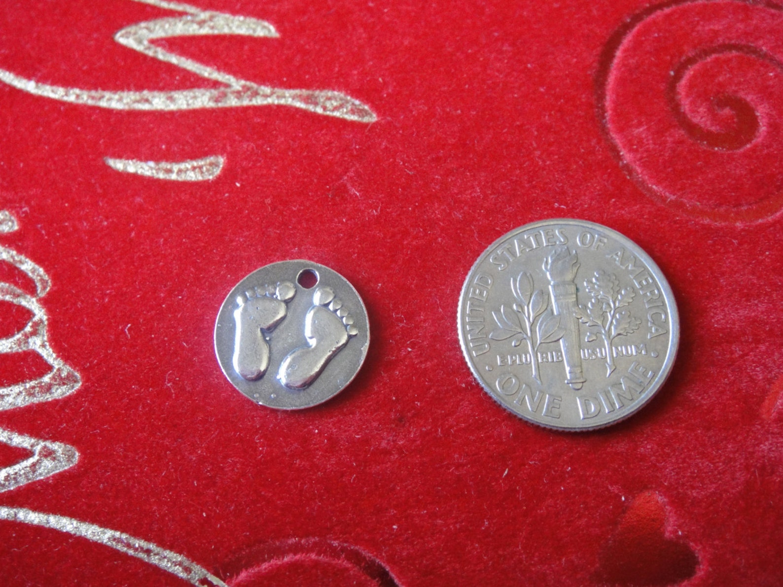 925 Starling Silver Oxidized Tiny Accent Charm Baby Feet - Etsy