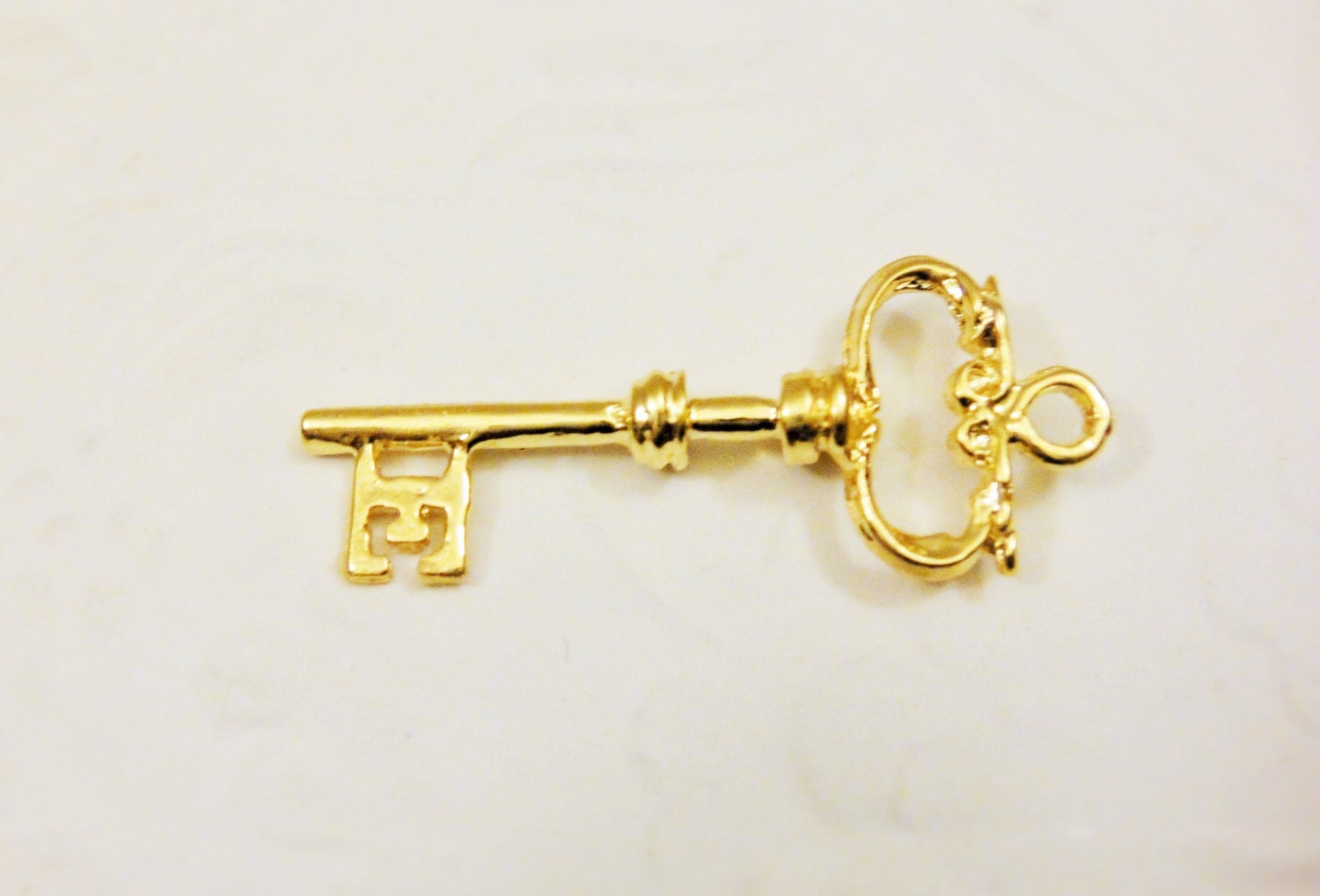 Vermeil 18k Gold Over 925 Sterling Silver Key Charm 1 Pc. - Etsy