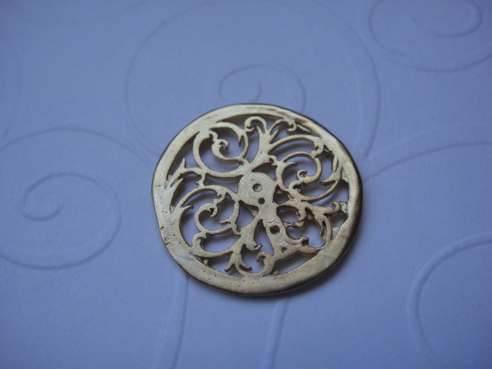 Vermeil, 18k Gold Over 925 Sterling Silver Filigree Charm or Pendant ...