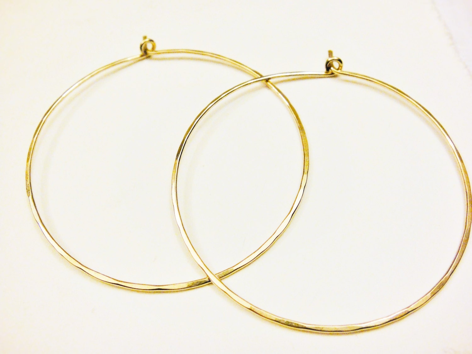 2 PC. 14K Gold Filled Hoops Gold Filled Hammered Hoop | Etsy