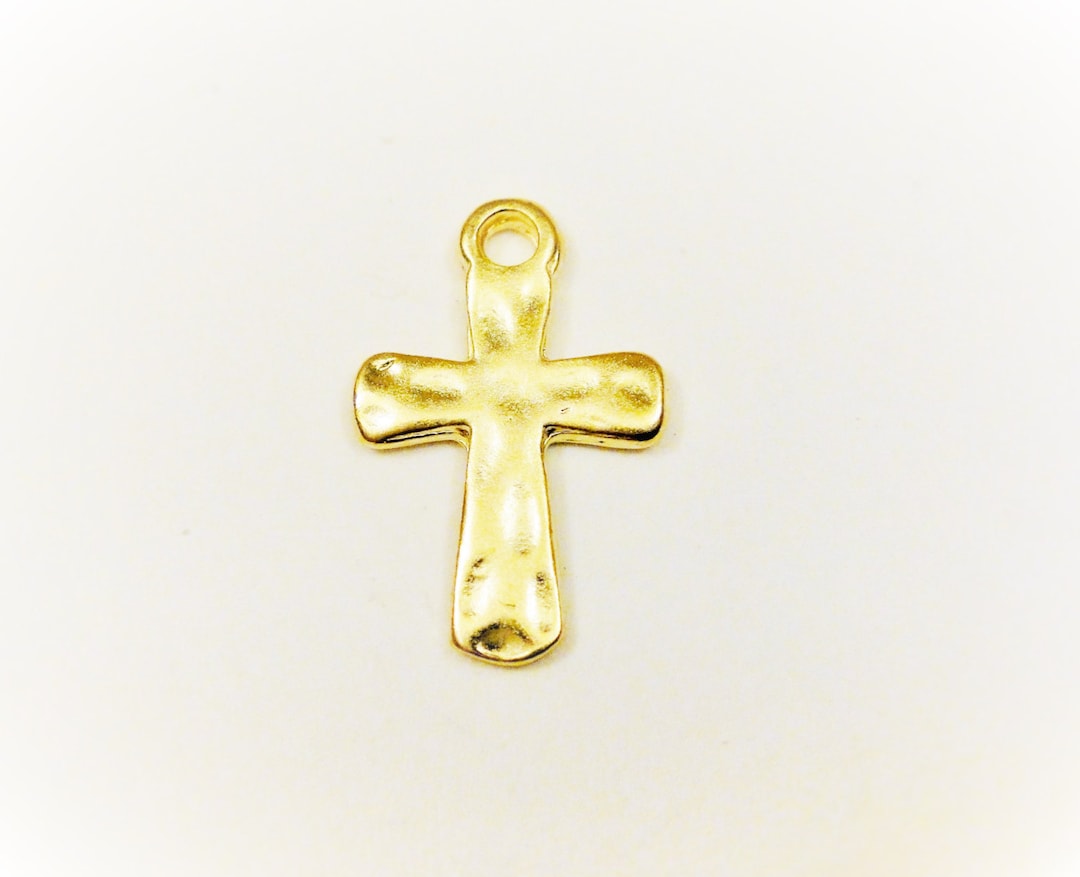 Vermeil, 18k Gold Over 925 Sterling Silver Small Cross , Matte Gold ...