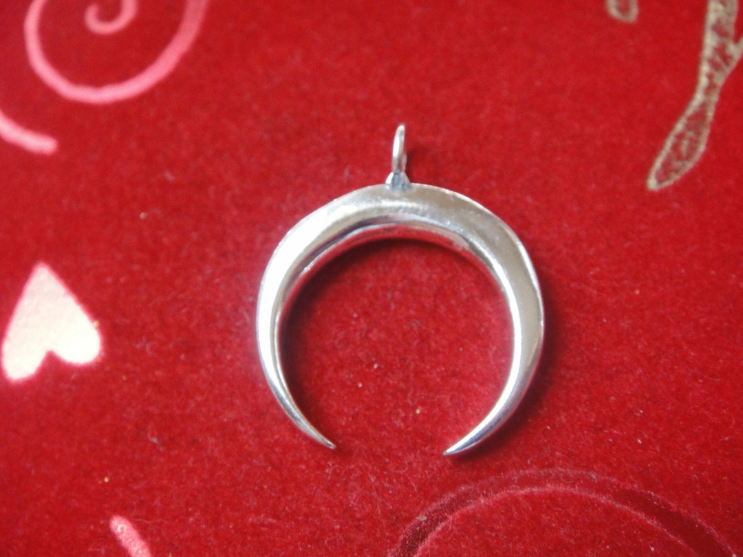 925 Sterling Silver Crescent Moon Pendant - Silver Moon Charm , Silver ...