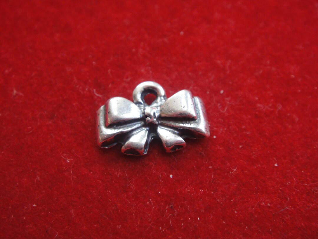 2 PC. 925 Sterling Silver Tiny Bow Charms -silver Bow, Small Tiny ...