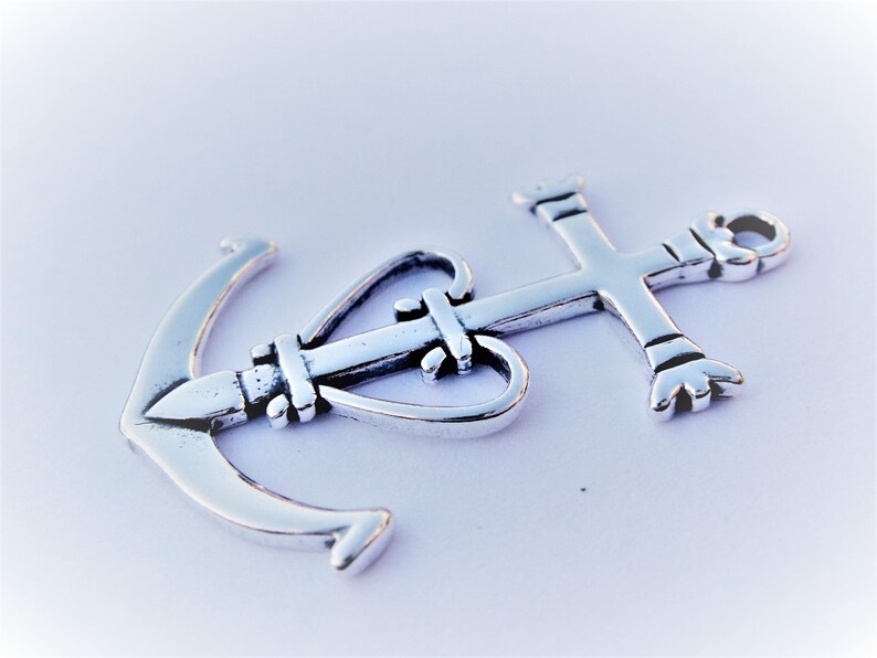 925 Sterling Silver Anchor Charm, Silver Large Anchor, Sterling Silver ...