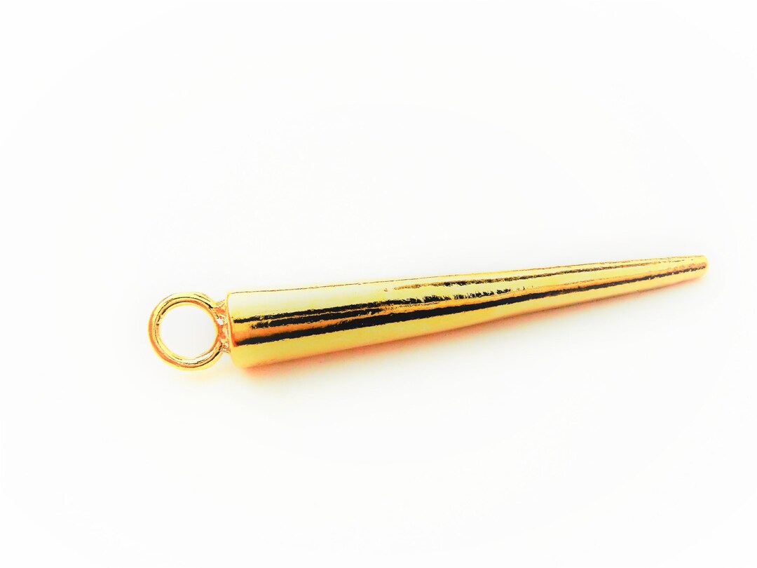 35mm Vermeil, 18k Gold Plated Over Sterling Silver Pointy Spike Charm ...
