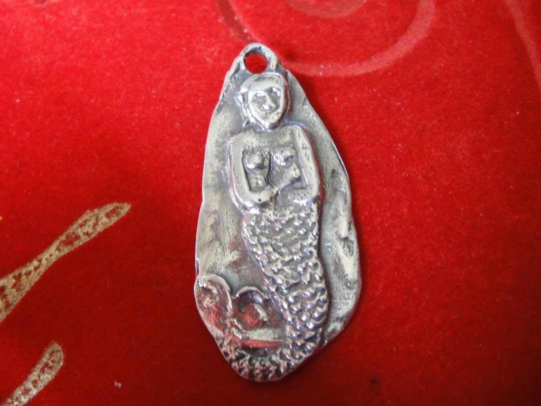 925 Sterling Silver Oxidized Mermaid Charm, Pendant, Silver Mermaid ...