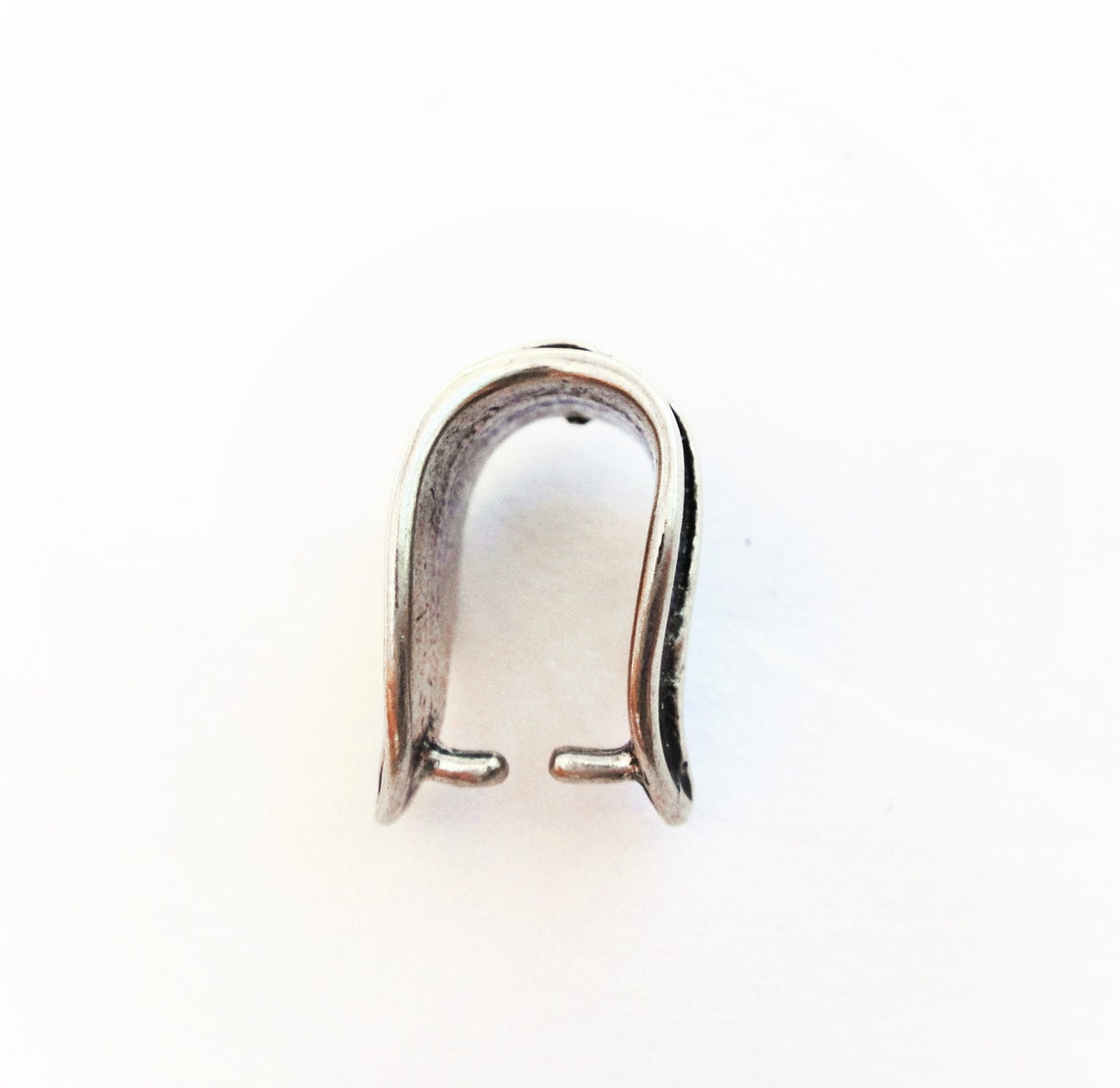 925 Sterling Silver Oxidized Leaf Bail Silver Pinch Leaf - Etsy