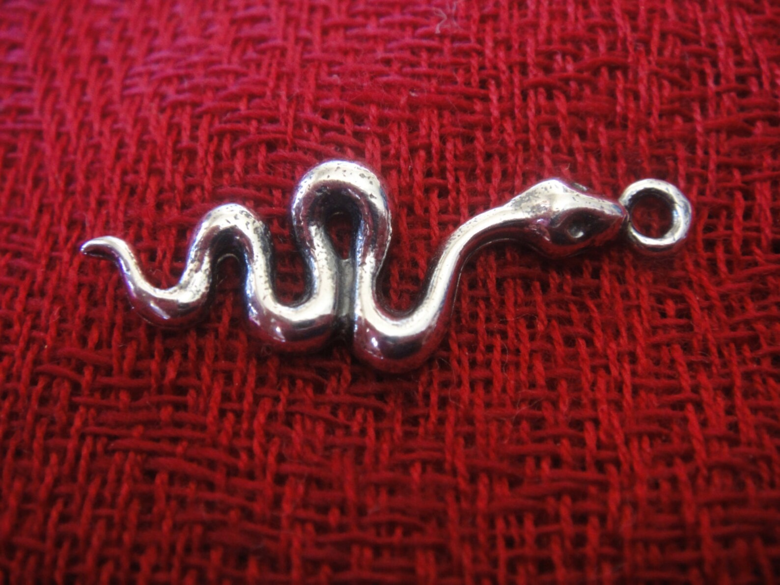 925 Sterling Silver Oxidized Snake Charm, or Pendant, 1 Pc., Sterling ...