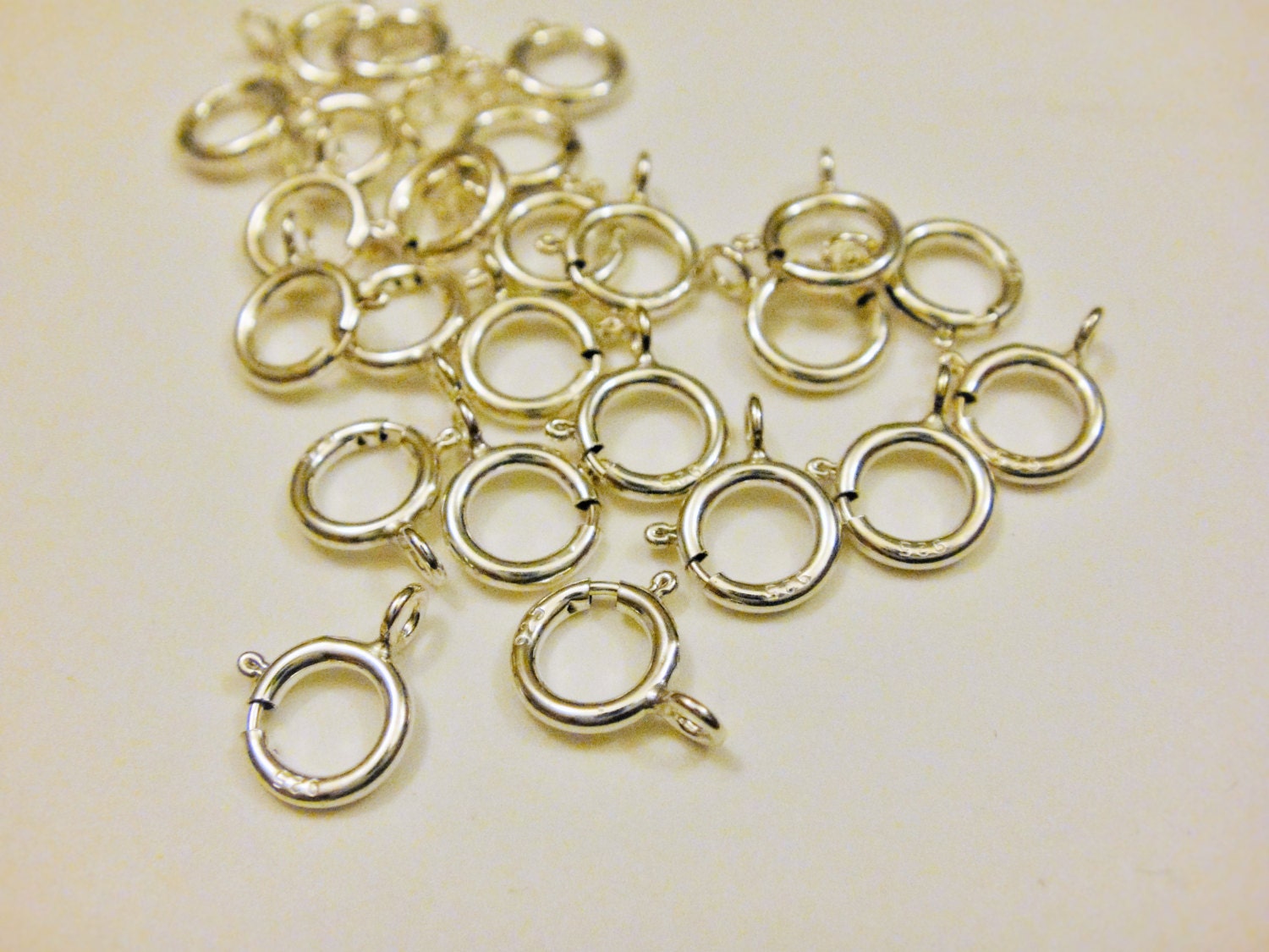6mm Sterling Silver Closed Spring Ring Clasps 25 Pc. Silver - Etsy