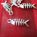 925 Sterling Silver Oxidized Fishbone, Silver Fishbone, Fishbone Charm ...