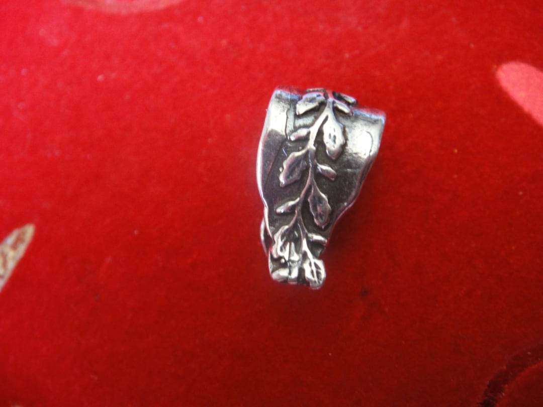 925 Sterling Silver Large Leaf Bail, Silver Bail,large Bail,leaf Bail ...
