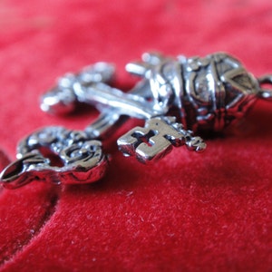 925 Sterling Silver Crown With Keys, Silver Crown and Keys, Crossed ...