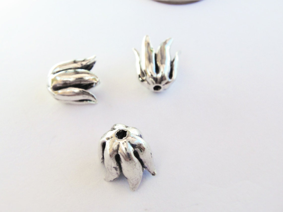 925 Sterling Silver Tulip Bead Cup, Silver Bead Cup, Silver Tulip Bead ...