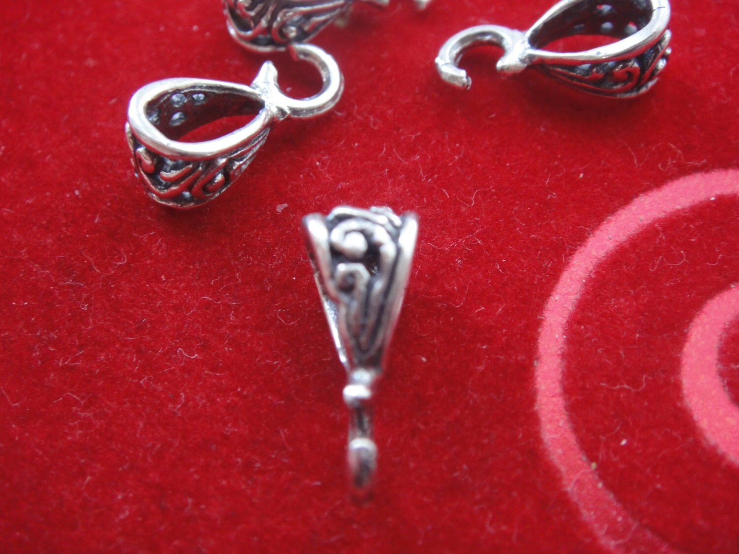 925 sterling silver oxidized bail silver bail bail | Etsy