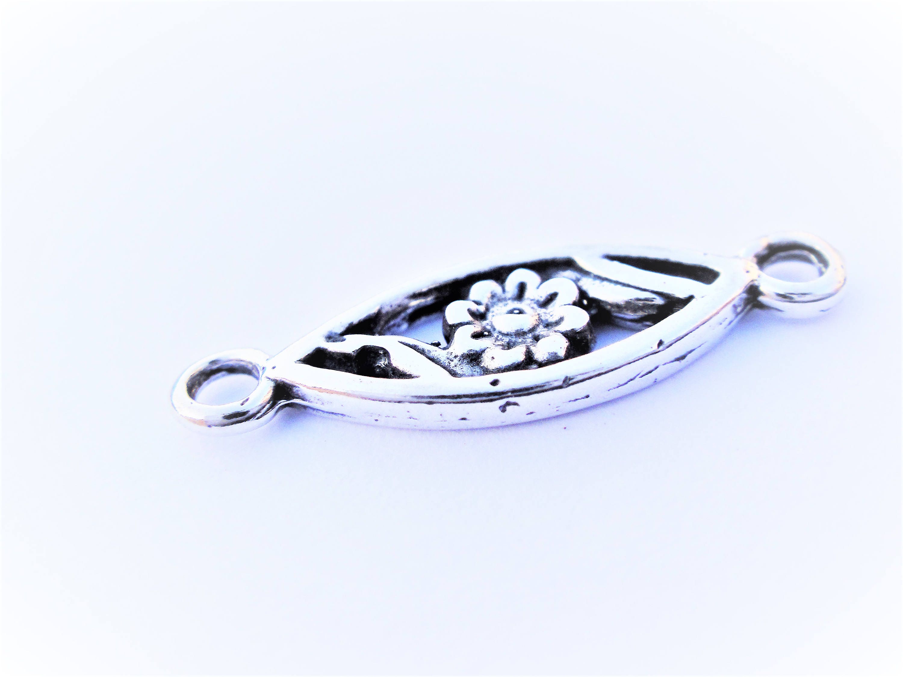 925 Sterling Silver Flower Connector Silver Flower Flower | Etsy