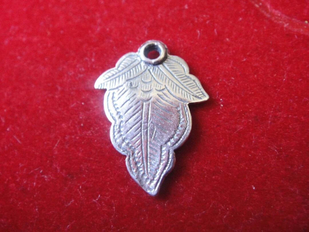 925 Sterling Silver Leaf and Flower Charm, Silver Leaf, Grape Leaf ...