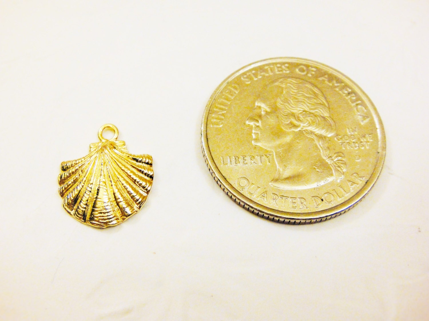 Vermeil, 18k Gold Over 25 Sterling Silver Sea Shell, Gold Sea Shell ...