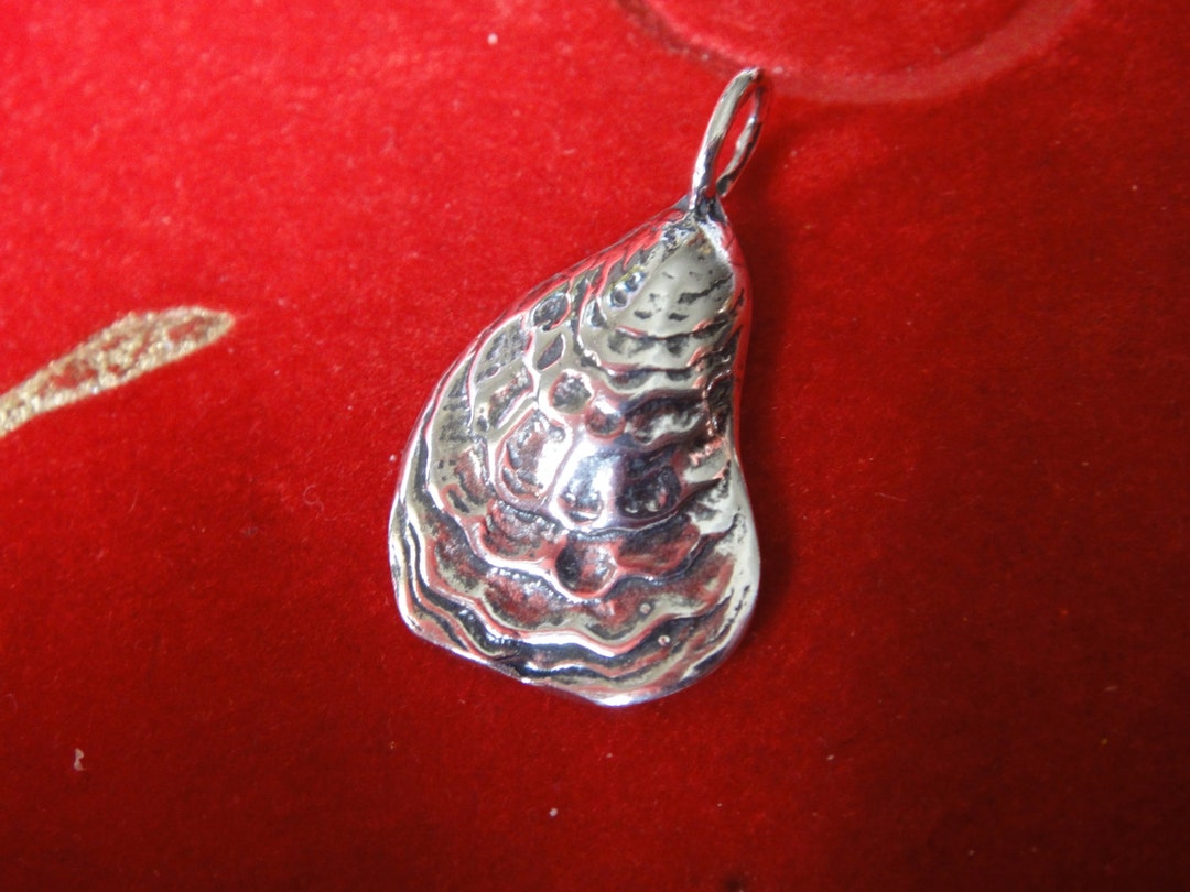 925 Sterling Silver Oxidized Sea Shell Charm, Silver Sea Shell, Sea ...