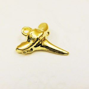 Shiny Gold Small Shark Tooth Pendant - Small Vermeil Gold Shark Tooth ...