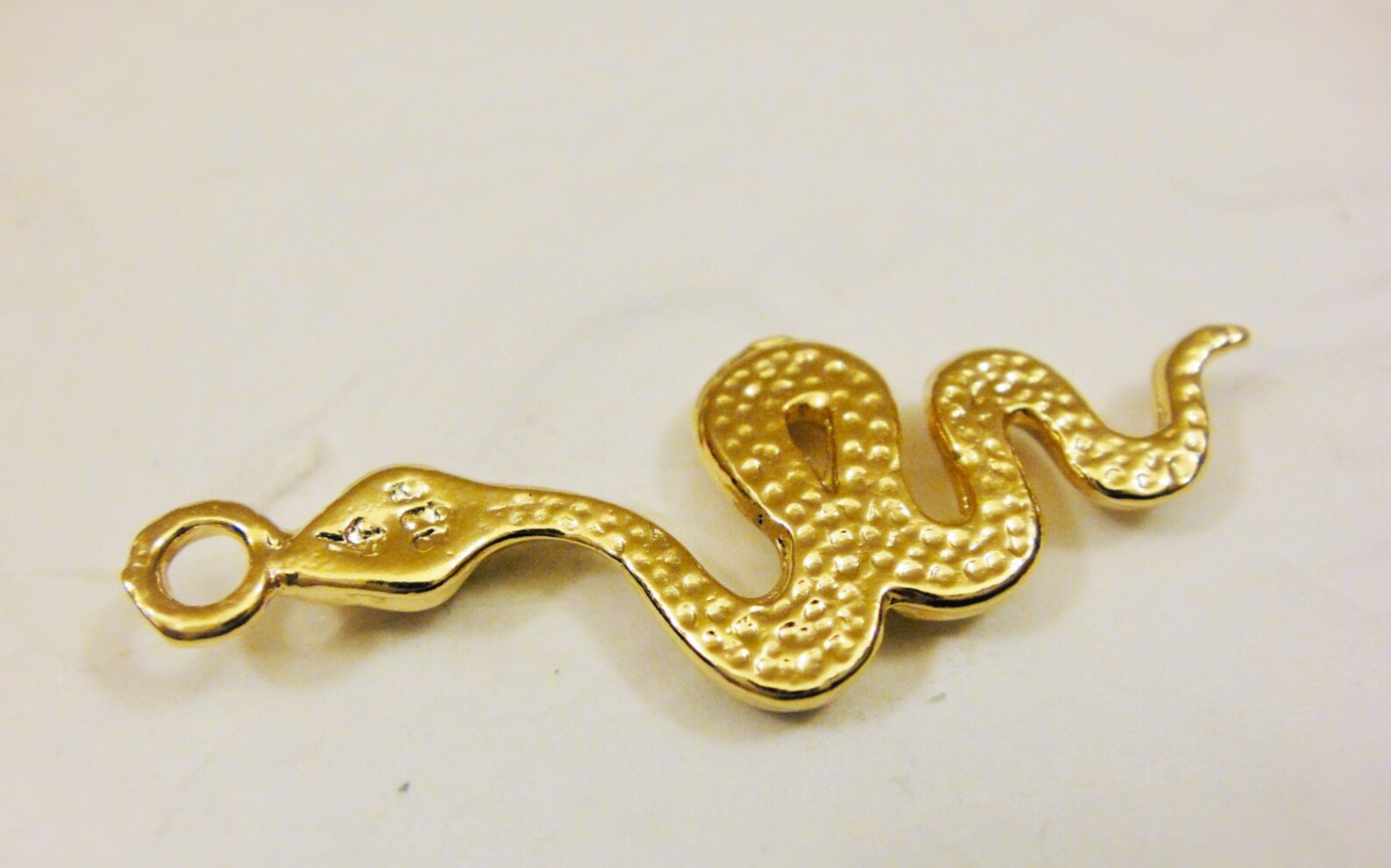 Vermeil Gold Snake Charm, or Pendant, 18k Gold Plated Over Sterling ...