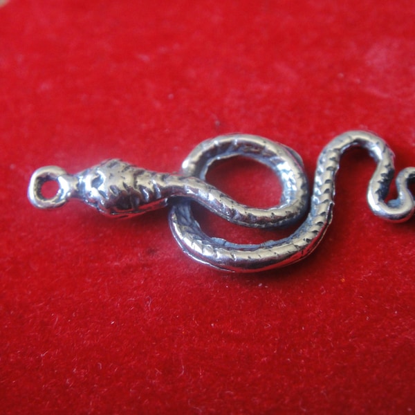 Silver Snake Charm - Etsy