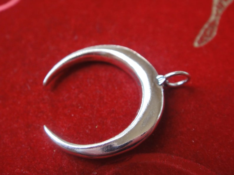 925 Sterling Silver Crescent Moon Pendant Silver Moon Charm - Etsy