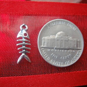 925 Sterling Silver Oxidized Fishbone, Silver Fishbone, Fishbone Charm ...