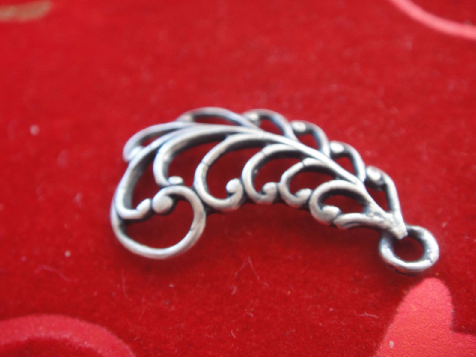 925 Sterling Silver Leaf Charm, Silver Feather, Feather, Leaf, Silver ...
