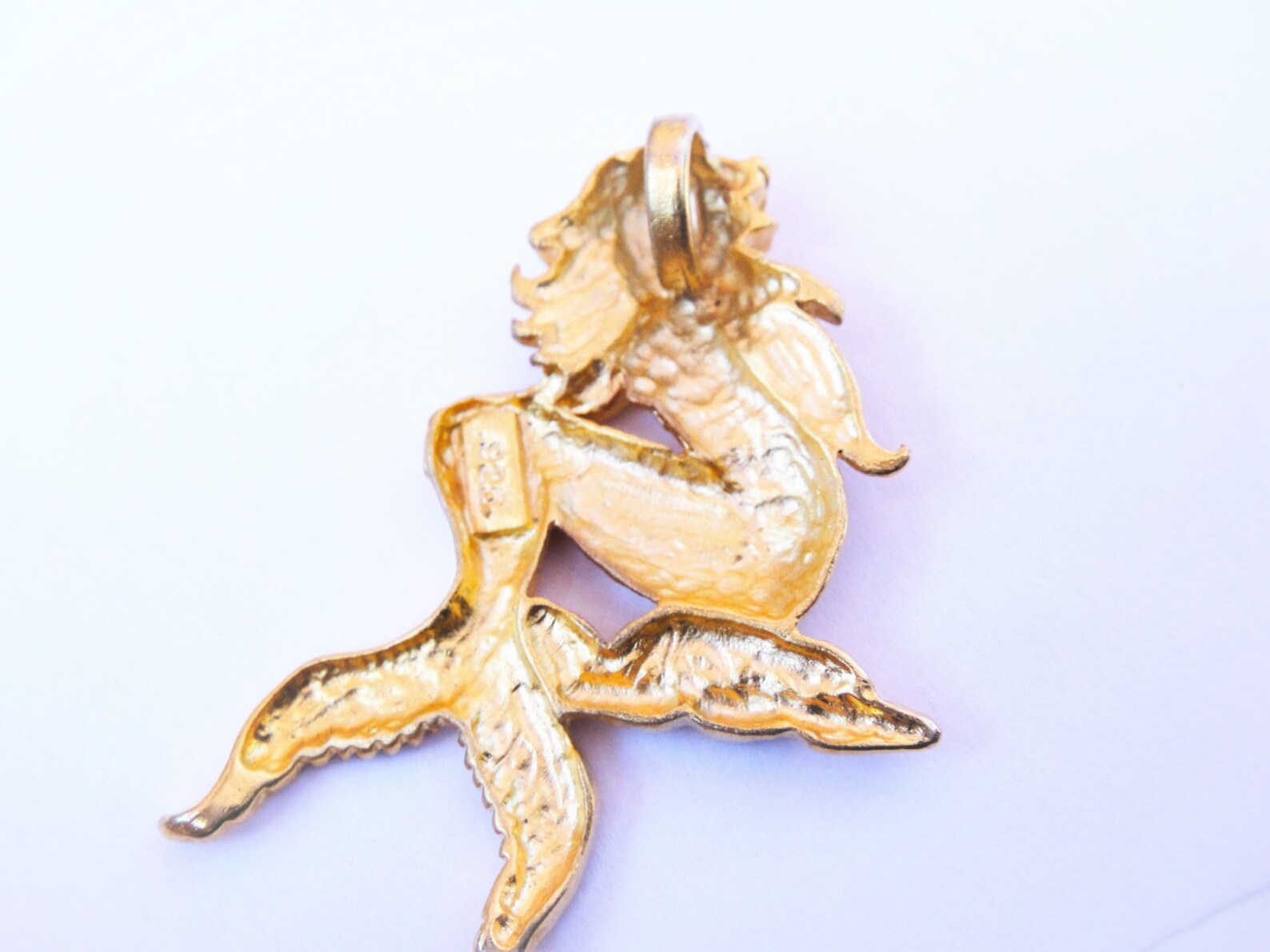 Vermeil 18k Gold Over 925 Sterling Silver Large Mermaid - Etsy