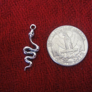 925 Sterling Silver Oxidized Snake Charm, or Pendant, 1 Pc., Sterling ...