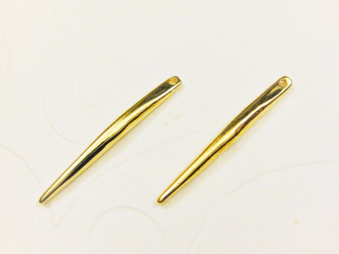 2 PC. Vermeil 18k Gold Over 925 Sterling Silver Skinny Needle - Etsy