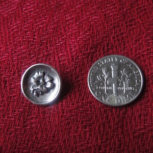 925 Oxidized Sterling Silver Button With Flower 1 Pc. - Etsy