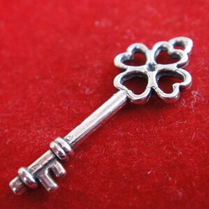 925 Sterling Silver Small Key, Flower Key, Silver Key, Sterling Silver ...